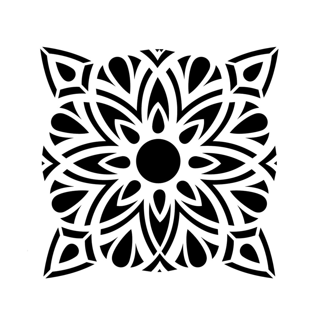 Mandala Tile Stencil, Oriental Exotic Decor, Reusable or Self Adhesive ...
