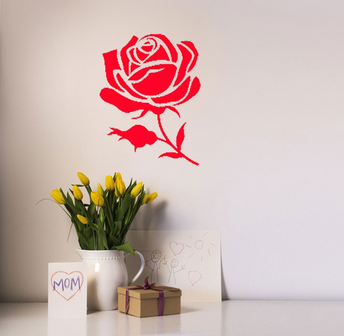 Large Roses Stencil Set, Reusable or One Use, DIY Wall Decor Rose5 - Etsy