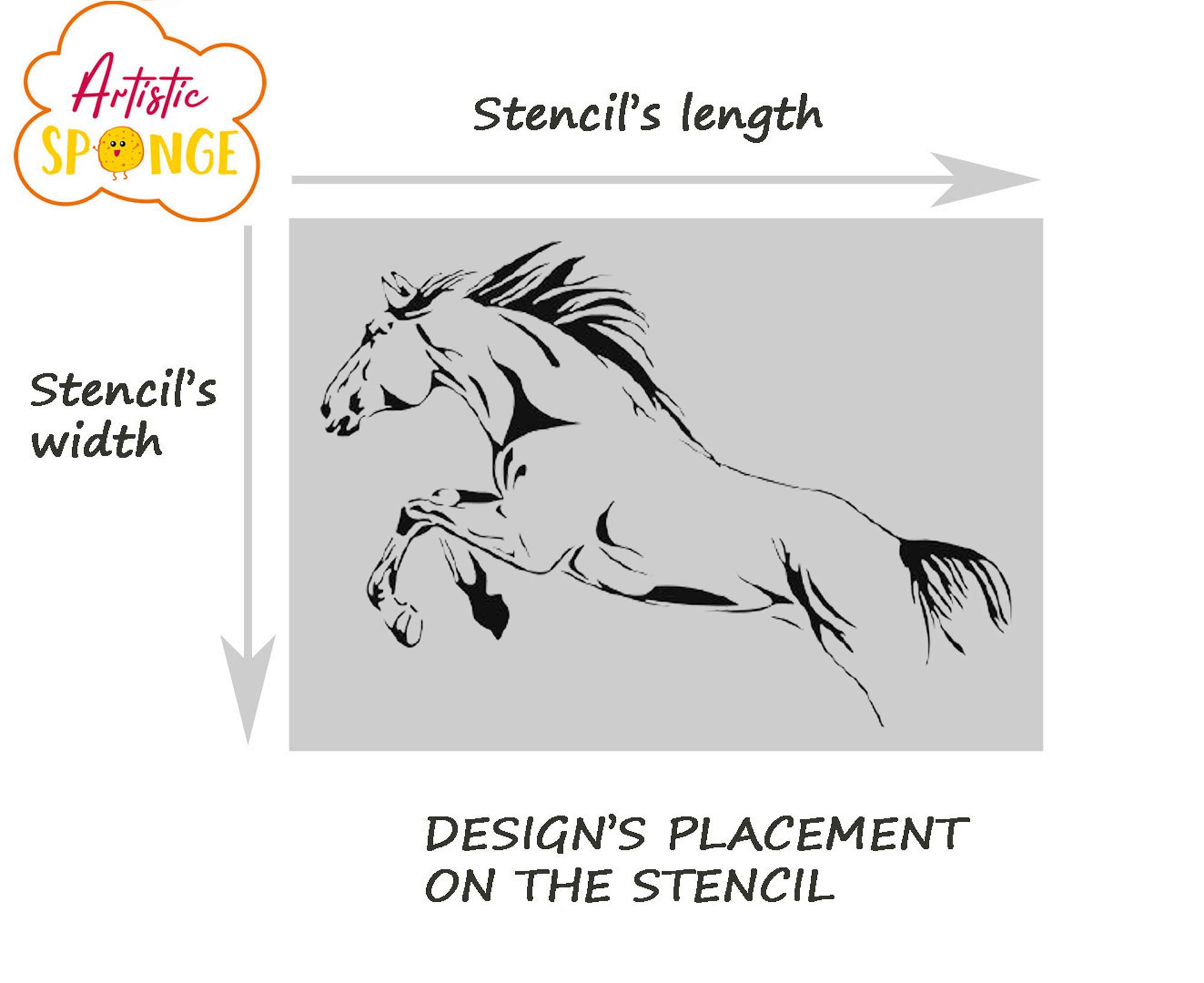 Running Horse BIG SIZES Art Craft Reusable Mylar Stencil or - Etsy