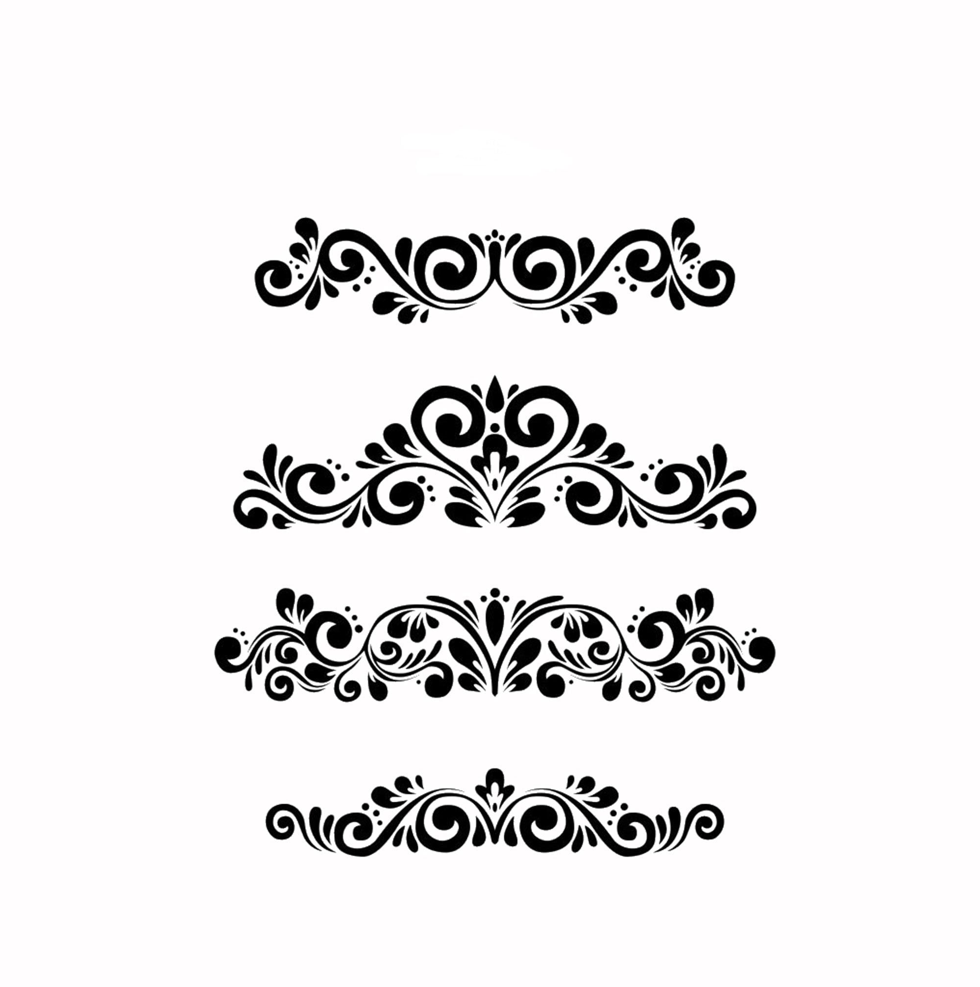 Set of Baroque Ornament BORDERS Reusable Stencil Sizes A5 A4 - Etsy
