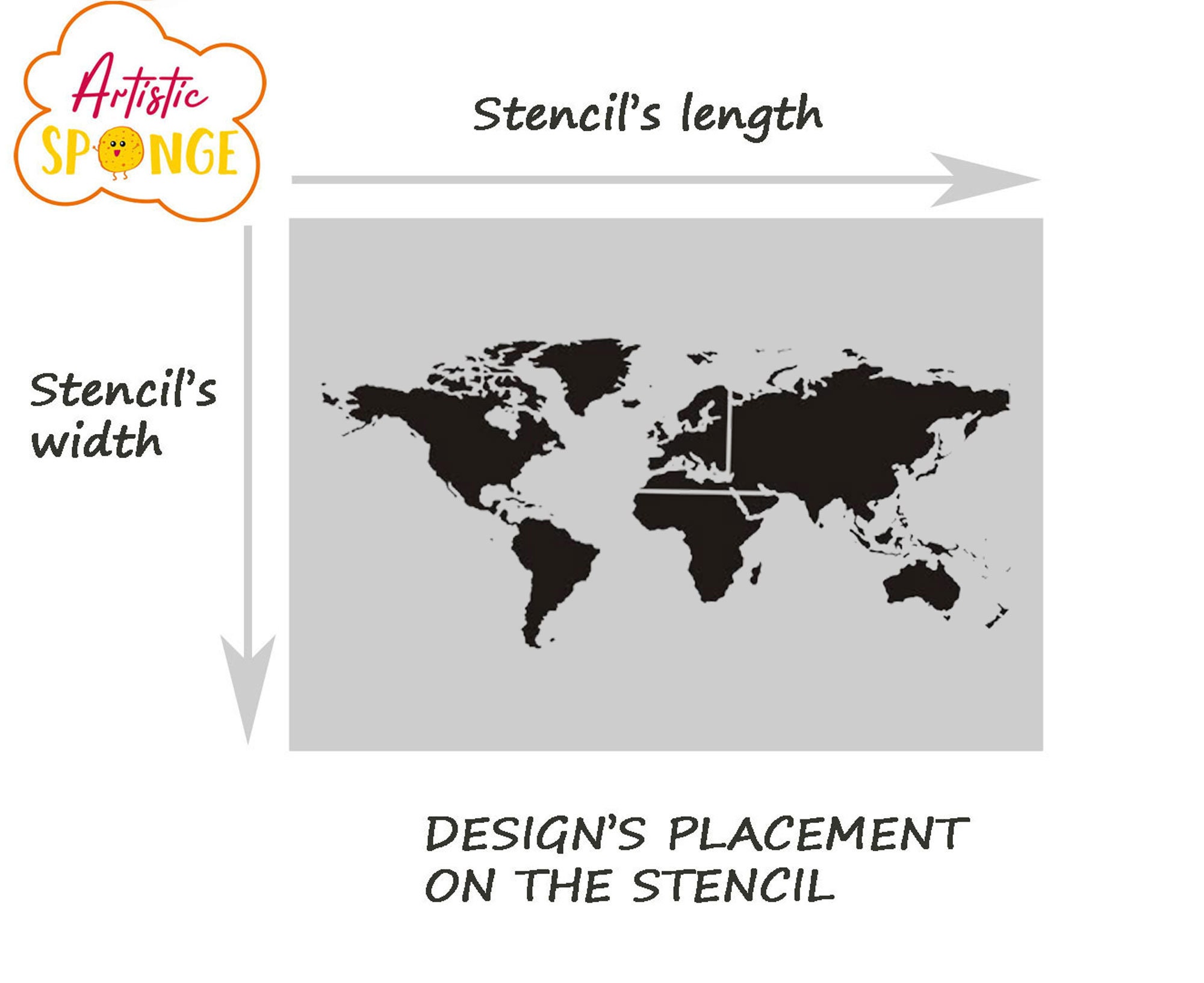 World Map BIG SIZES Art Craft Reusable Mylar Stencil or Self - Etsy