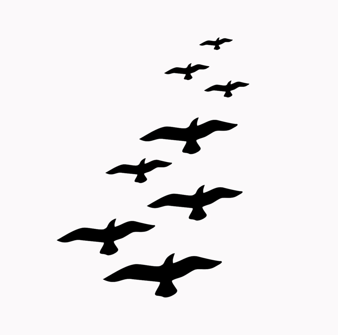 Flying Birds BIG SIZES Reusable Mylar Stencil or Self Adhesive Stencil ...