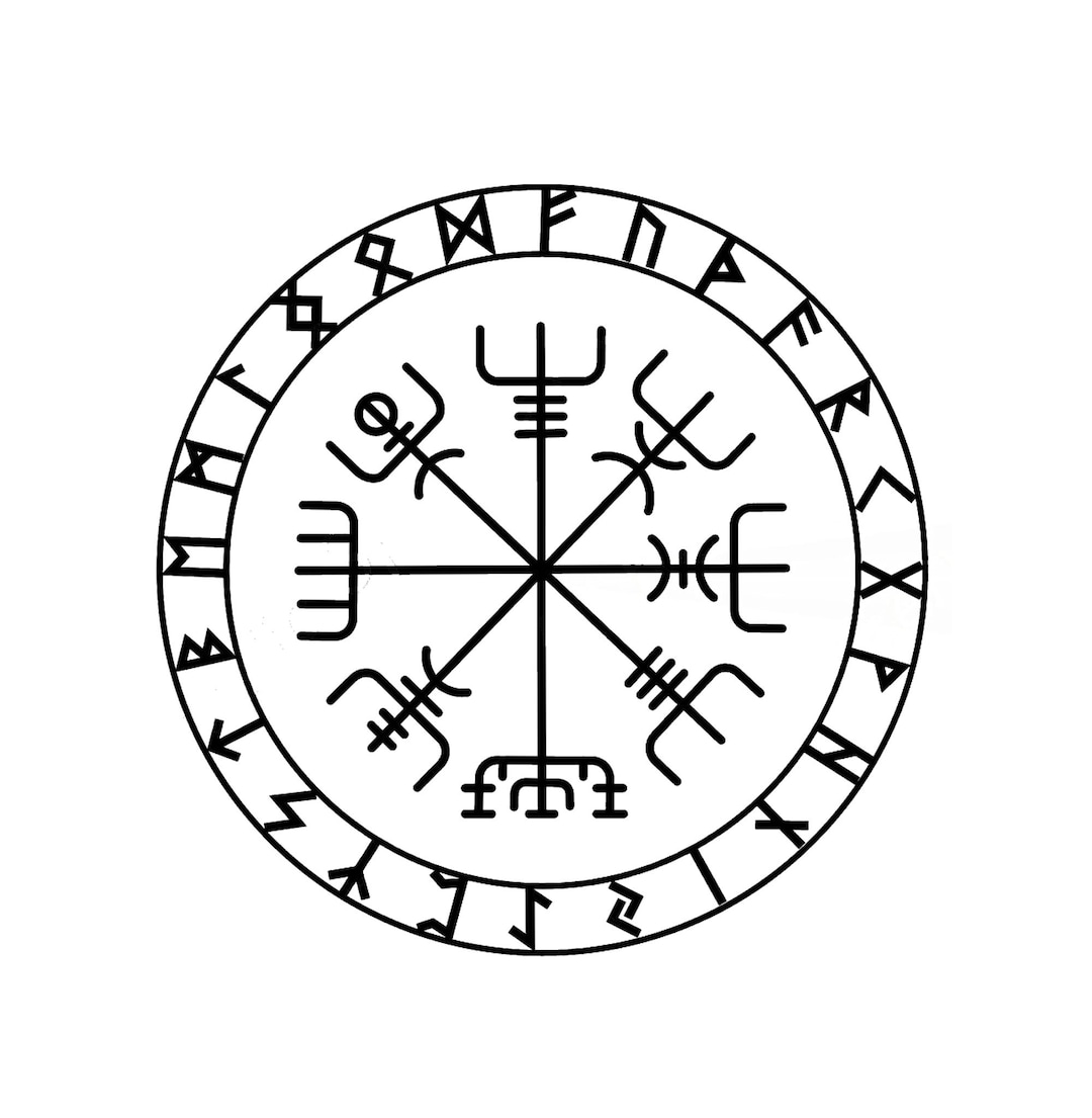 Vegvisir Rune Stencil - Celtic Mandala, Reusable Stencil or One Use M29 ...
