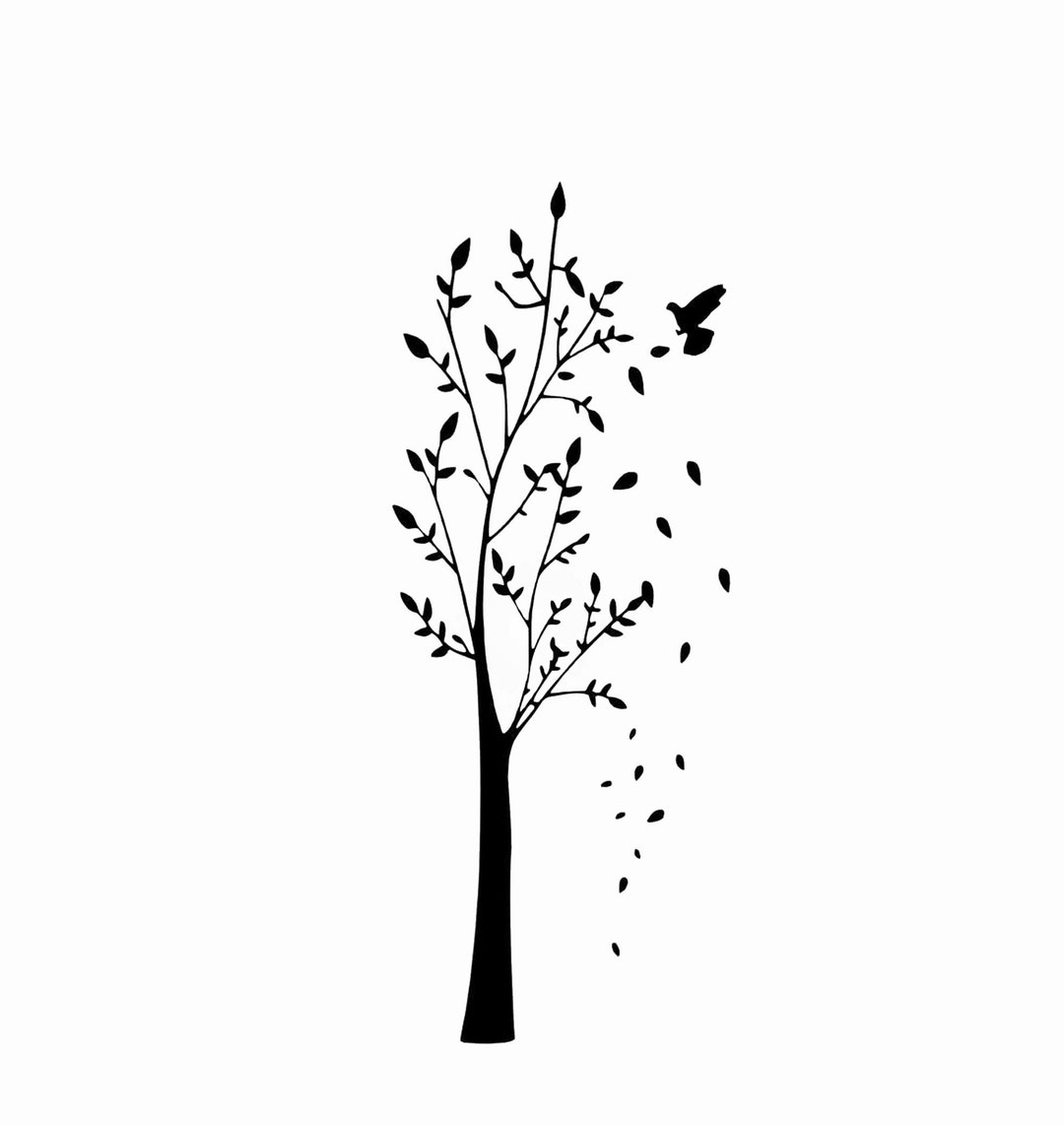 Single Tree Reusable Stencil Sizes A5 A4 A3 Craft Flora Nature Shabby ...