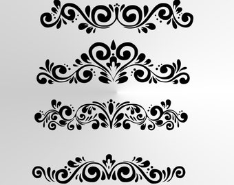 Set of Baroque BORDERS Reusable Stencil Sizes A5 A4 A3 | Etsy