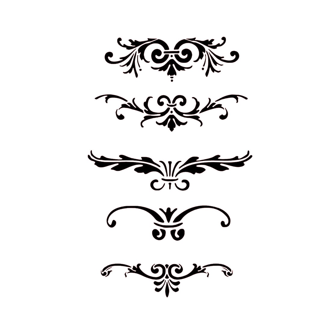 Baroque Borders Stencil: Reusable for Shabby Chic Decor A5 A4 A3 B10 - Etsy