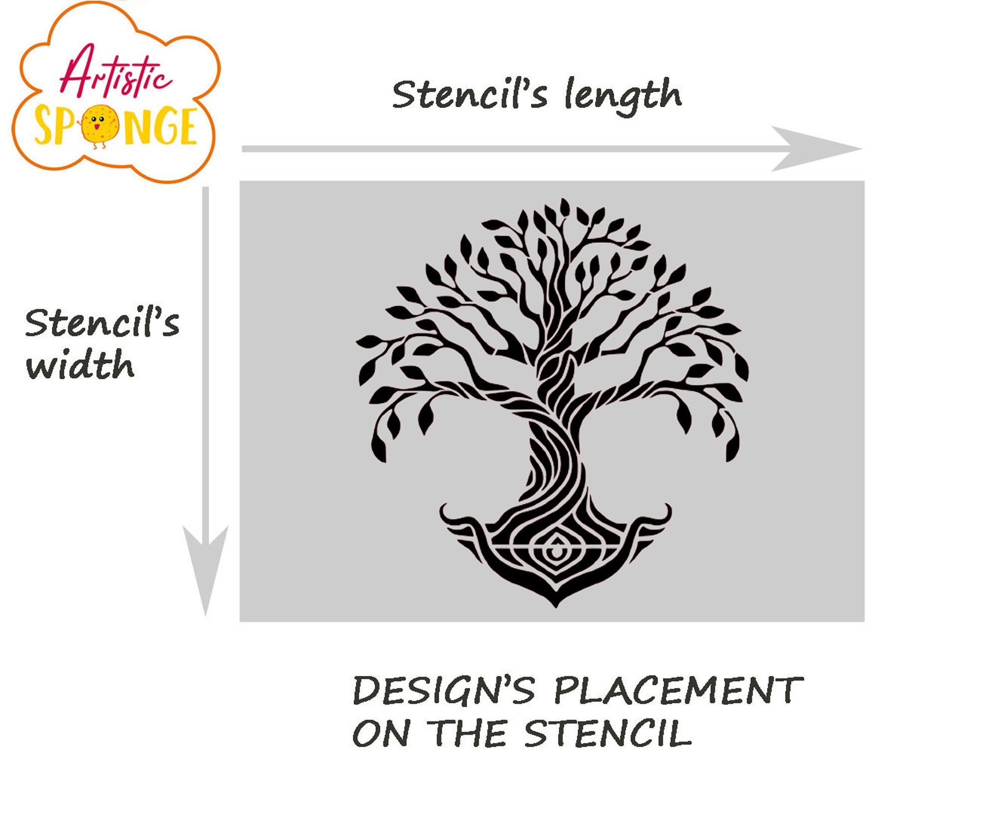 Tree of Life BIG SIZES Reusable Stencil or Self Adhesive One - Etsy UK