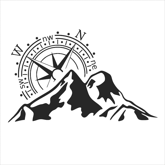 Compass Mountain Reusable Stencil Sizes A5 A4 A3 Oriental Art - Etsy