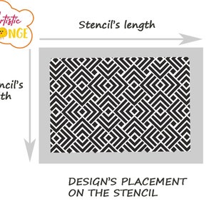 Modern Pattern BIG SIZES Art Craft Reusable Mylar Stencil or Self ...