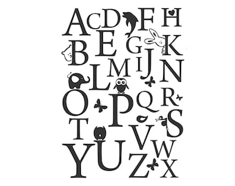 Alphabet Adhesive Stencil - Etsy