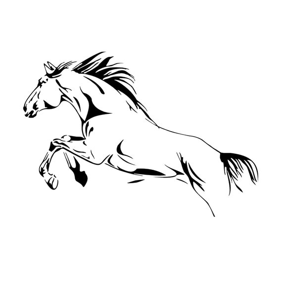 Horse Jumping Stencil