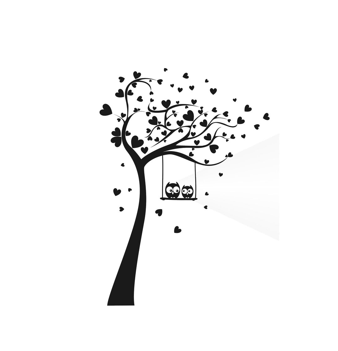 Love Tree Hearts Owls Reusable Stencil Size A5 A4 A3 Fun Kids Child ...
