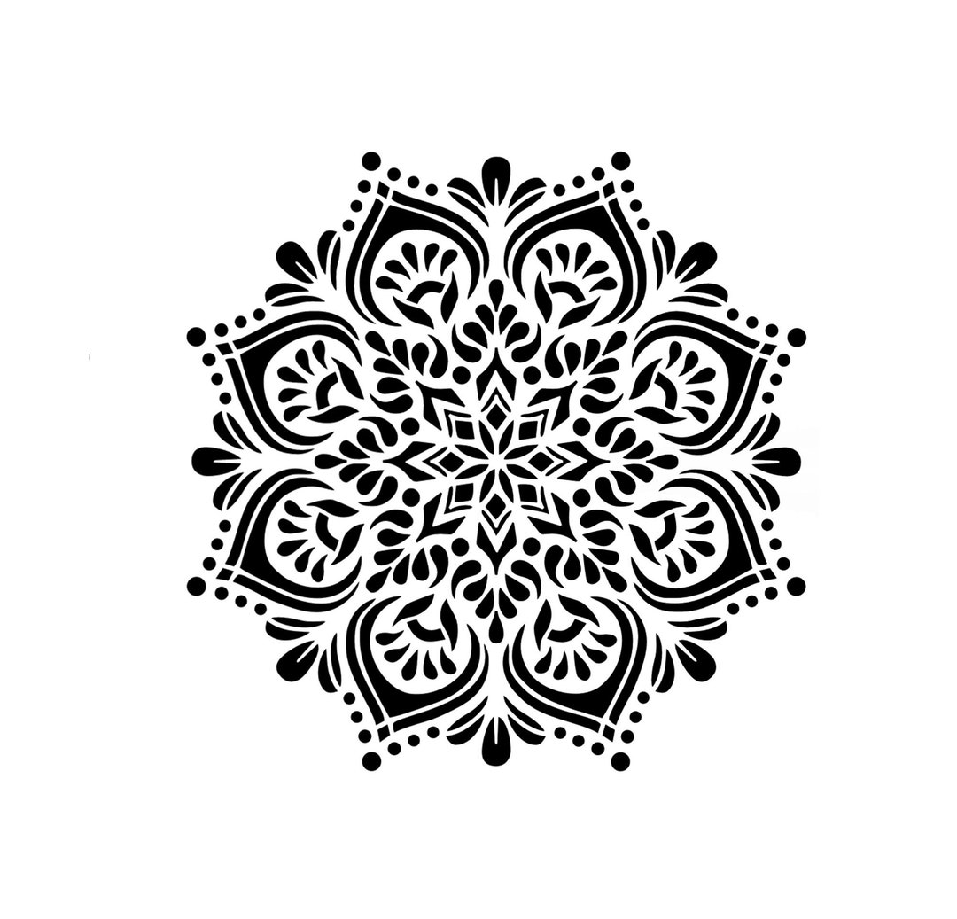 Mandala Flower Star Round Reusable Stencil Size A5 A4 A3 Wall Decor ...