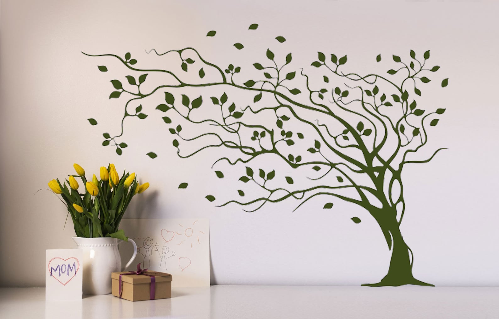 Willow Tree Wind BIG SIZES Reusable Mylar Stencil or Self Adhesive ...