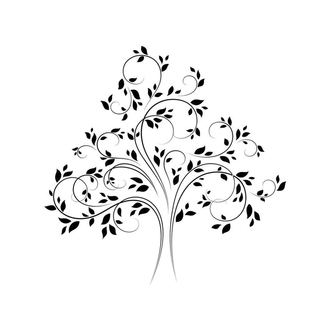 Wide Tree Leaves BIG SIZES Reusable Mylar Stencil or Self Adhesive ...