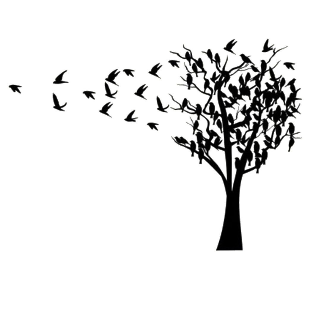 Tree Full of Birds Reusable Stencil Sizes A5 A4 A3 Craft Flora Nature ...