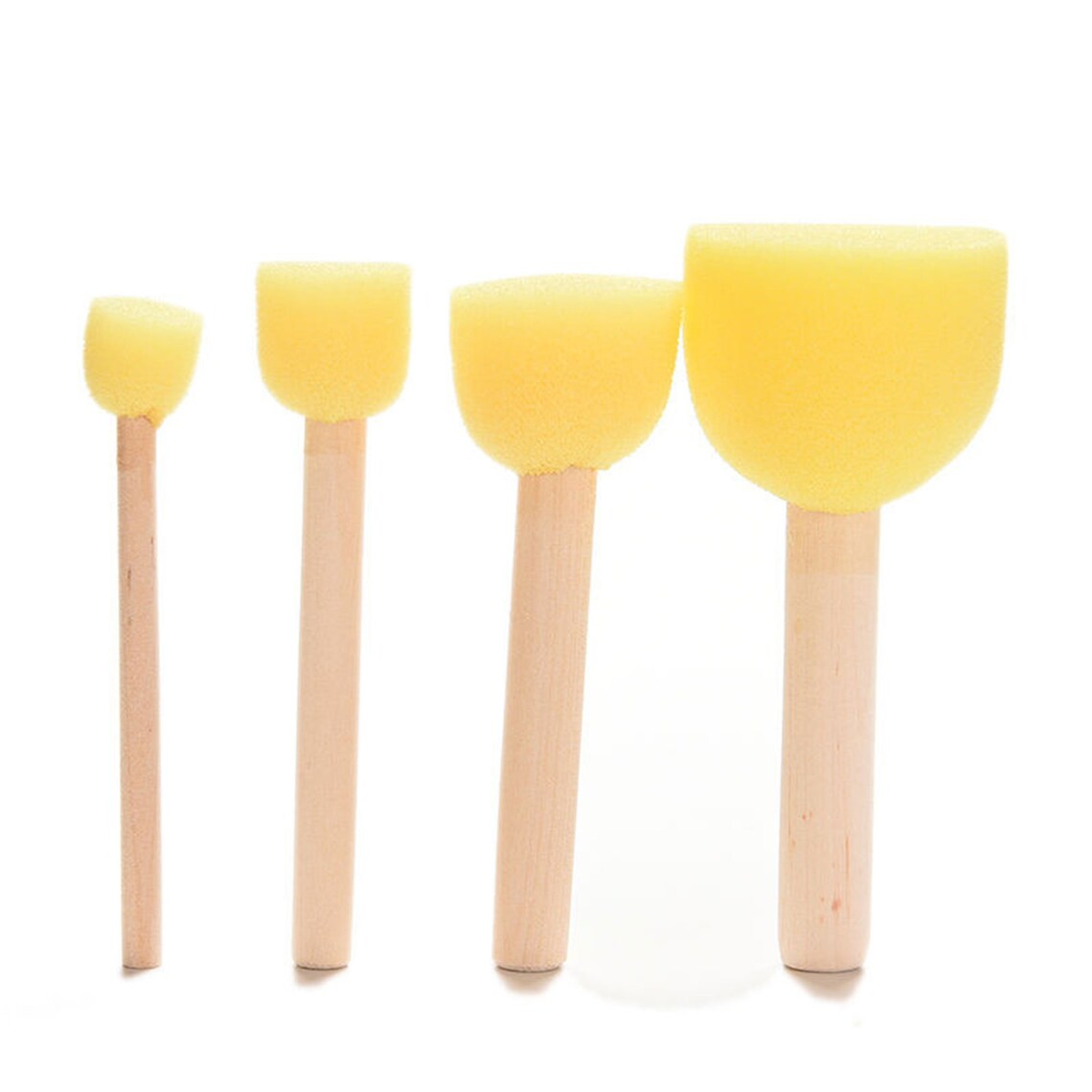 Set of 4 Sponges Craft Decoupage Painting Tool Wooden Handle Sponge Art ...