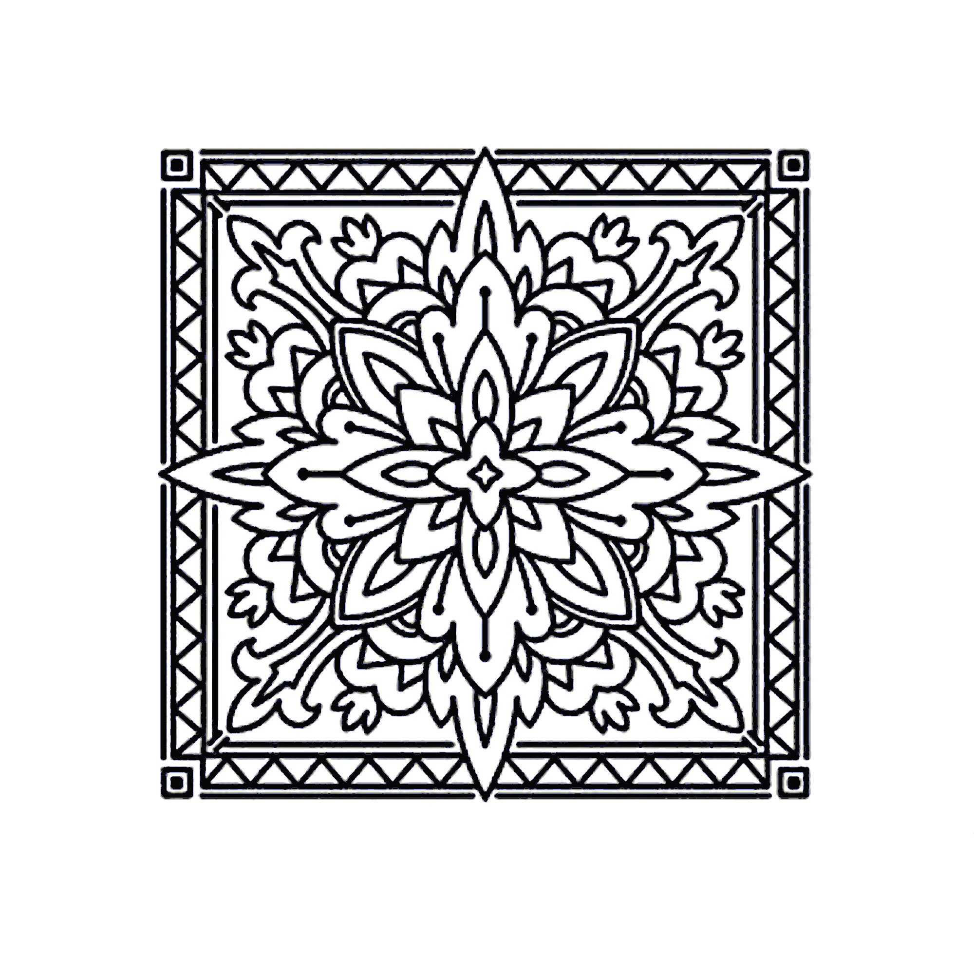 Mandala Moroccan Tile Square Reusable Stencil Sizes A3 A4 A5 Oriental ...