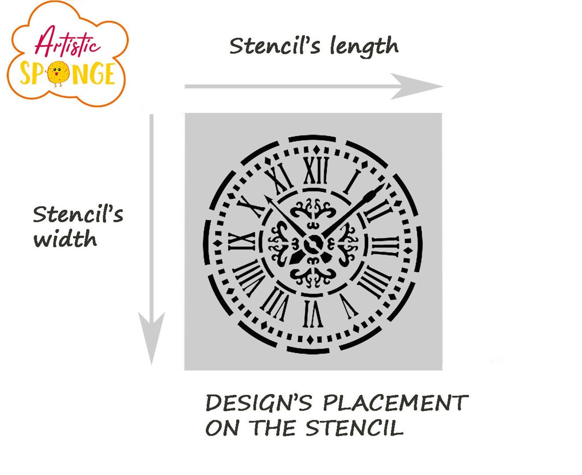 Modern Clock BIG SIZES Reusable Stencil or Self Adhesive One - Etsy