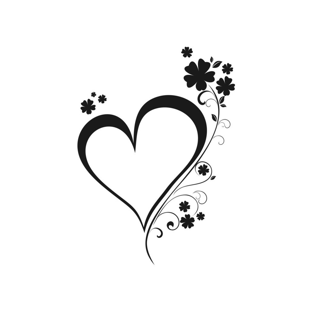 Heart Flower Branch BIG SIZES Reusable Mylar Stencil or Self Adhesive ...