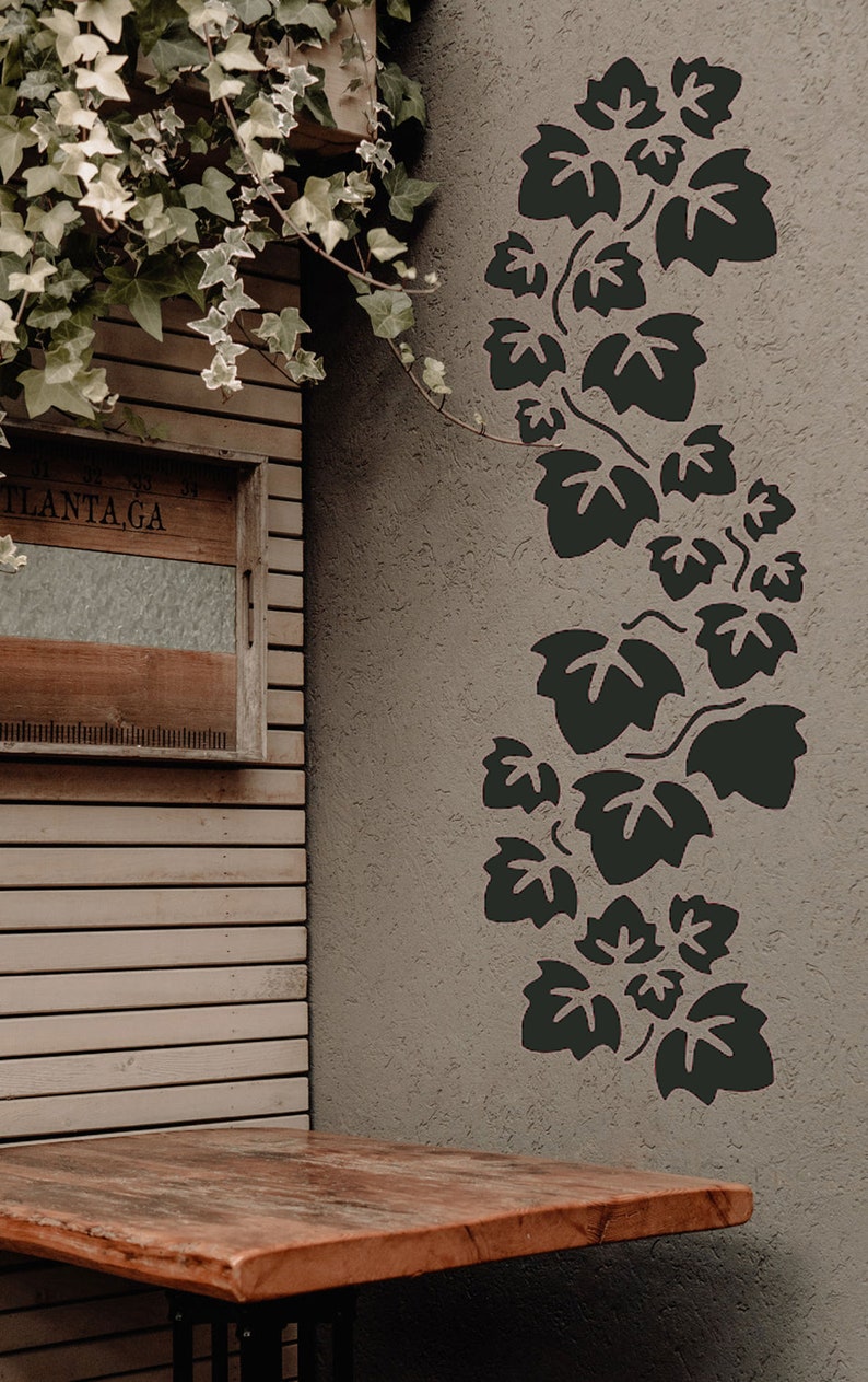 Ivy Leaves Stencil, Reusable Mylar or Self Adhesive, Shabby Chic Decor ...
