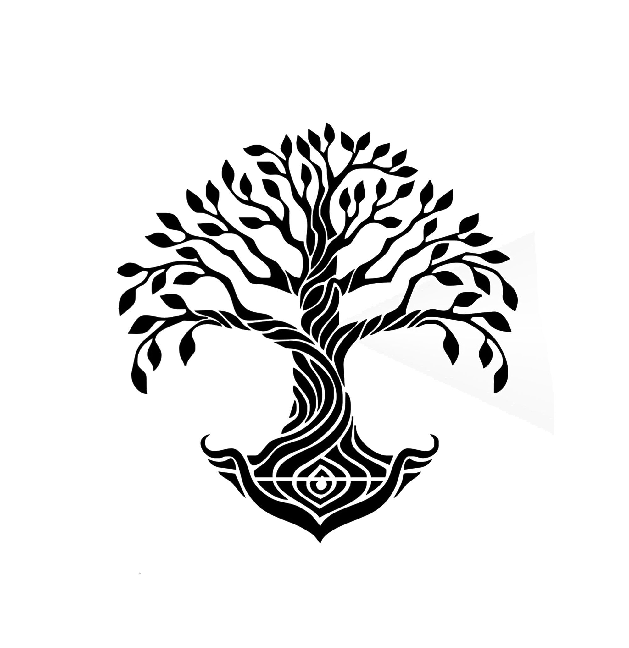 Tree With Roots Stencils