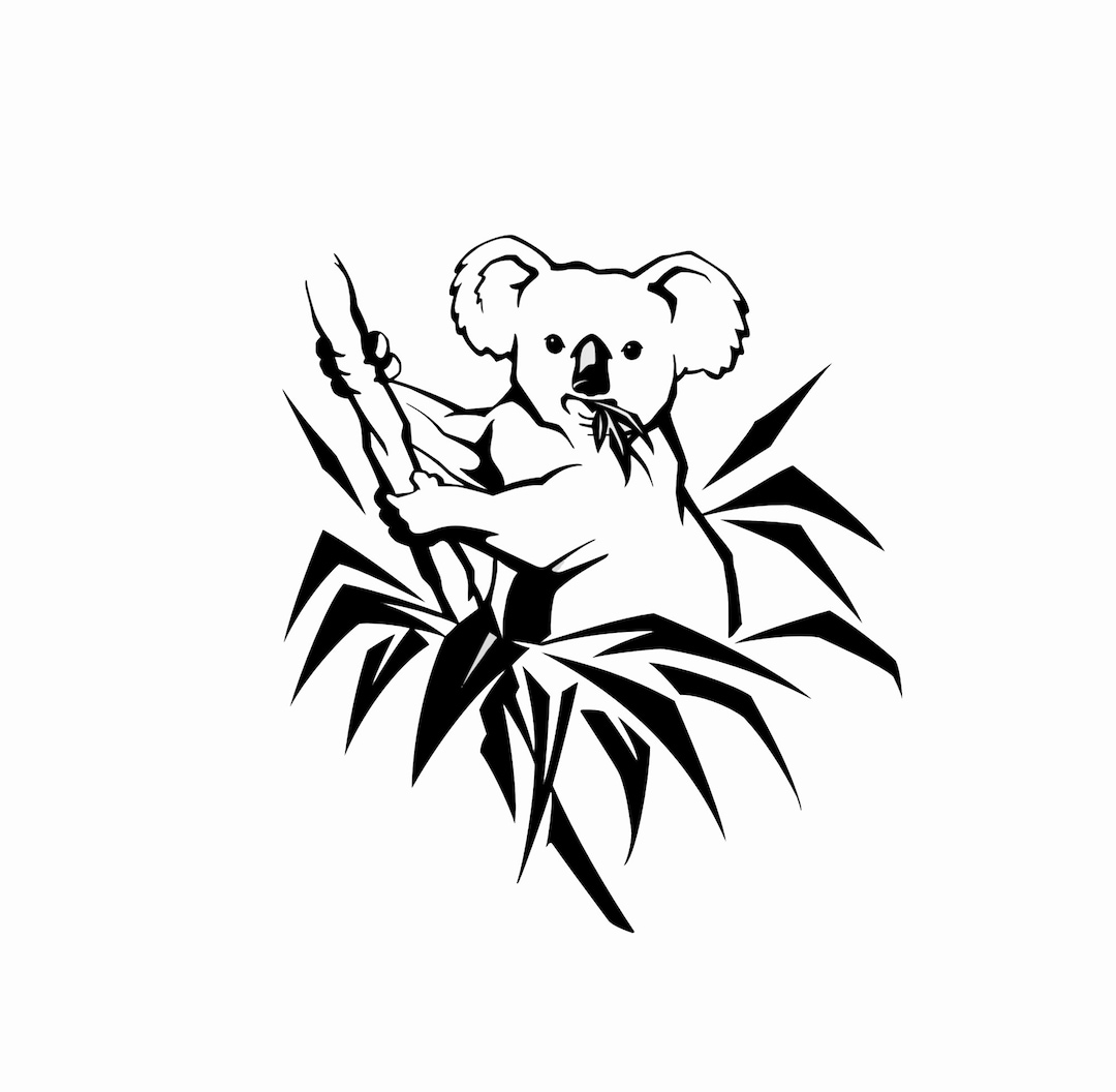 Koala on Eucalyptus Tree AUSTRALIA Reusable Stencil Sizes A5 A4 A3 Bear ...