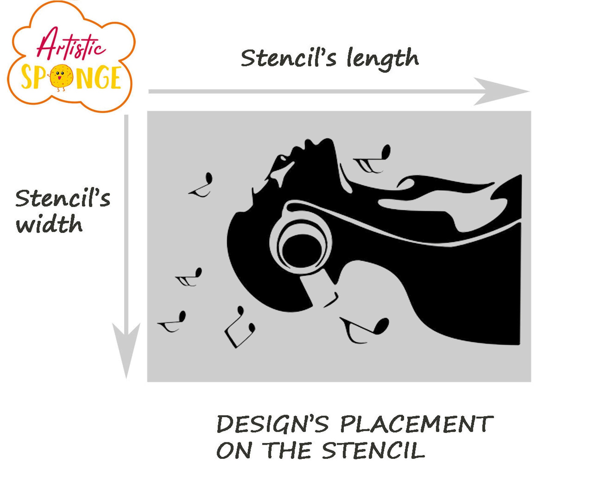 Music DJ BIG SIZES Reusable Mylar Stencil or Self Adhesive - Etsy UK