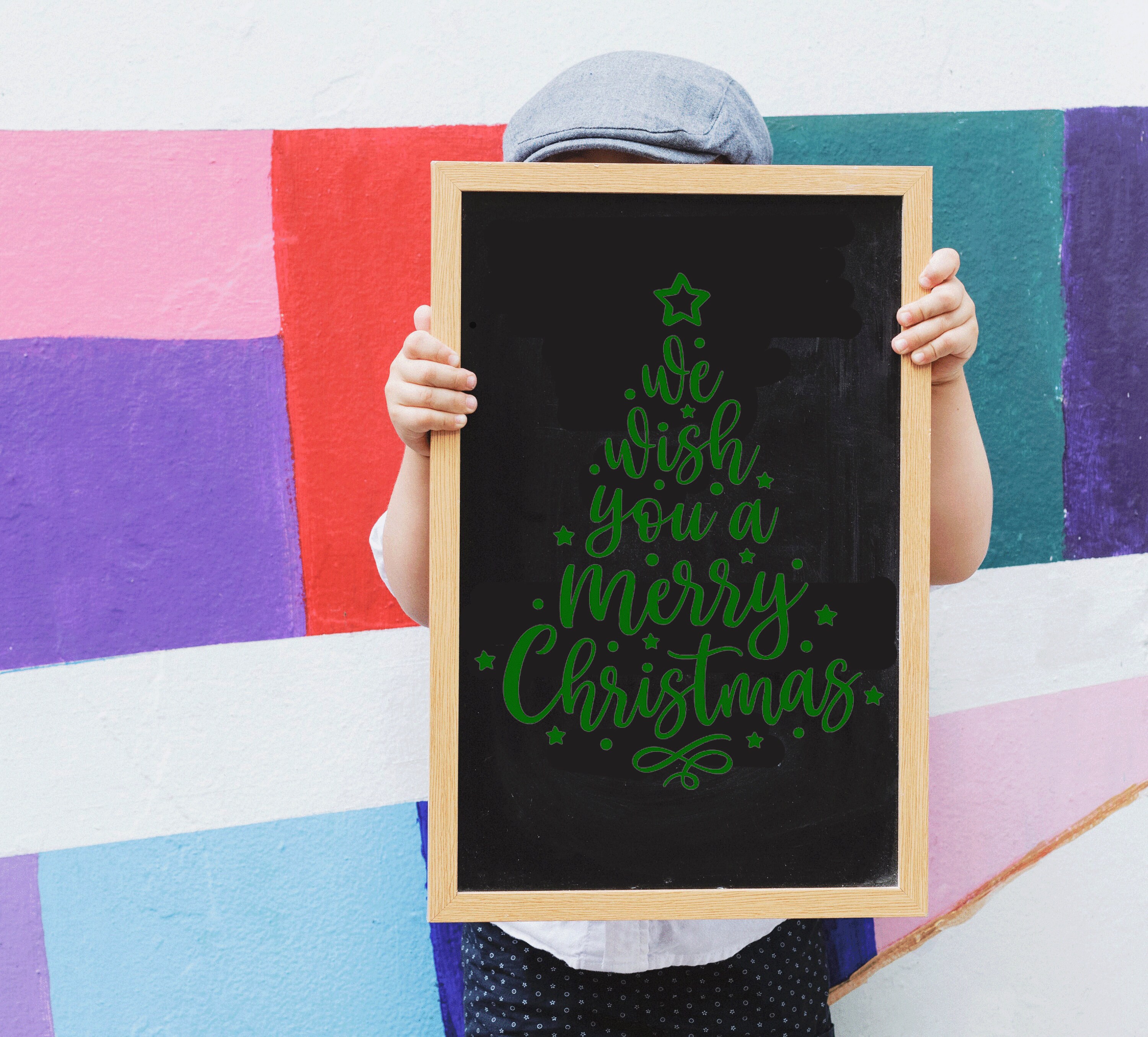 Merry Christmas Tree Sign Reusable Stencil LARGE SIZES Gift Holly ...