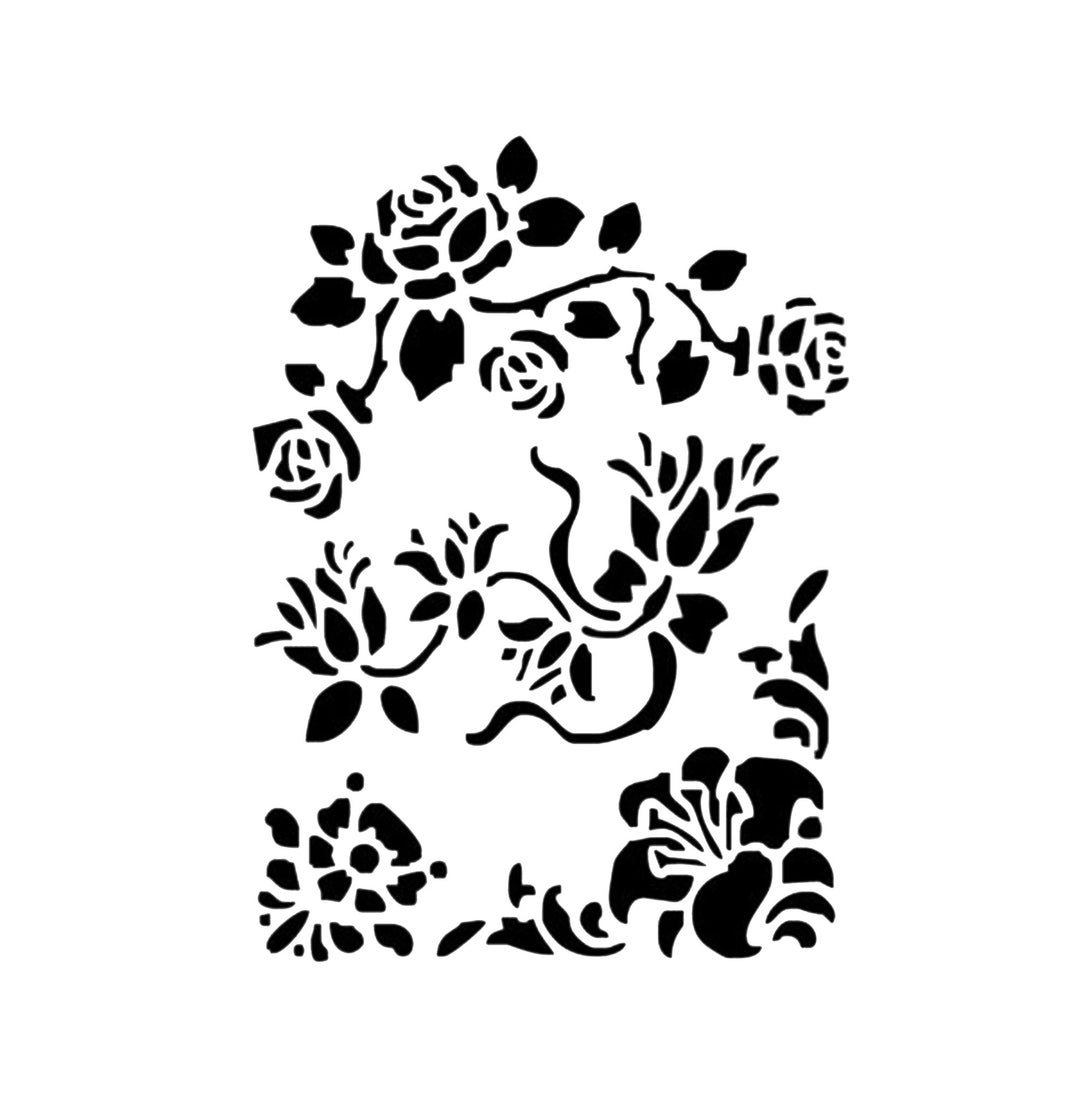 Set of Flowers Borders Corner Reusable Stencil Size A3 A4 A5 Shabby ...