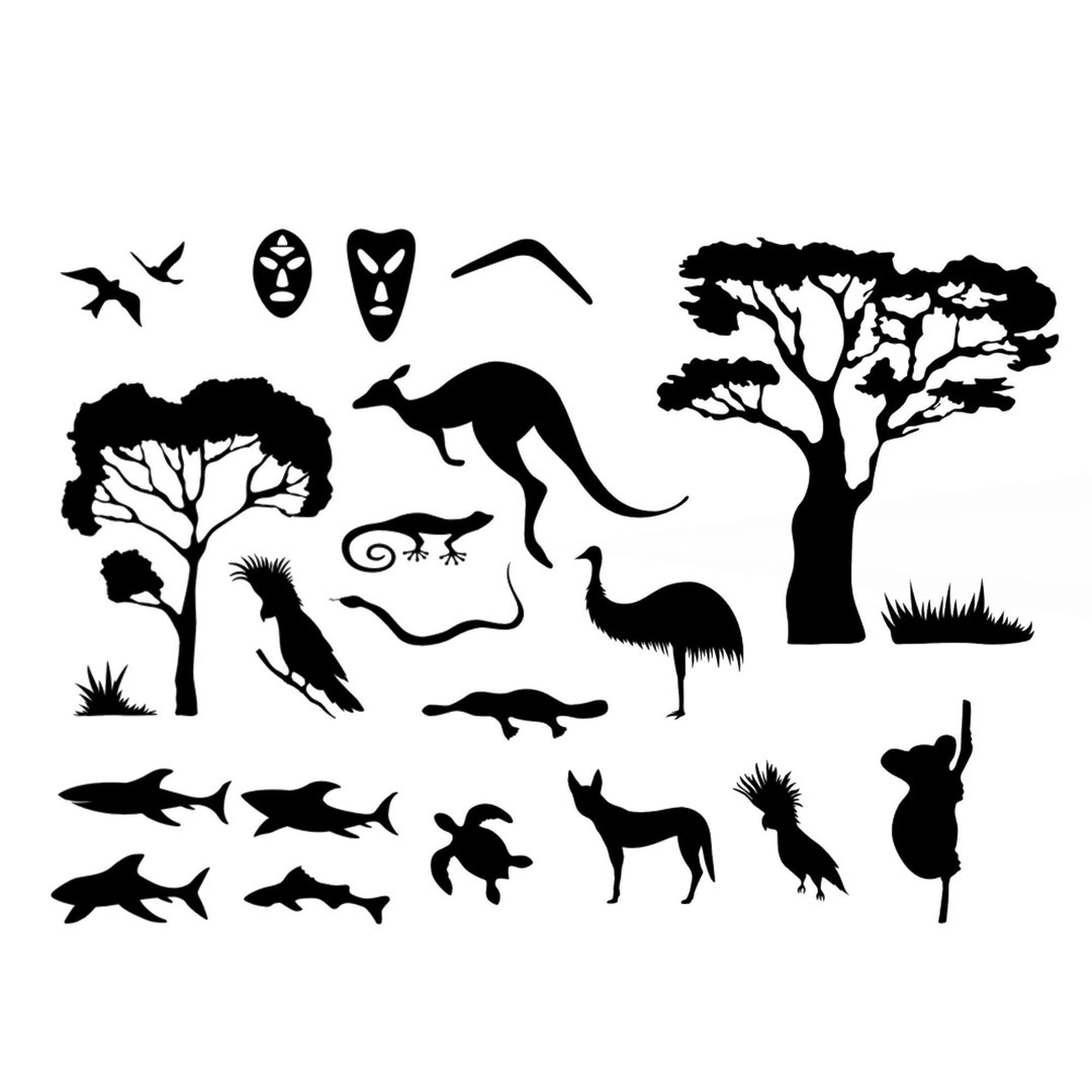 Australian Animals Stencil, Reusable Mylar for Crafts & Decor Kang2 - Etsy
