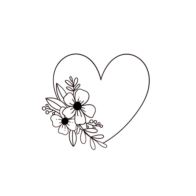 Heart Flower Stencil - Etsy