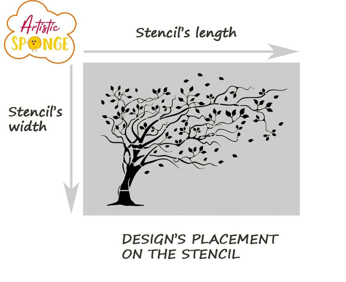 Willow Tree Wind Reusable Stencil Sizes A5 A4 A3 Craft Flora - Etsy UK