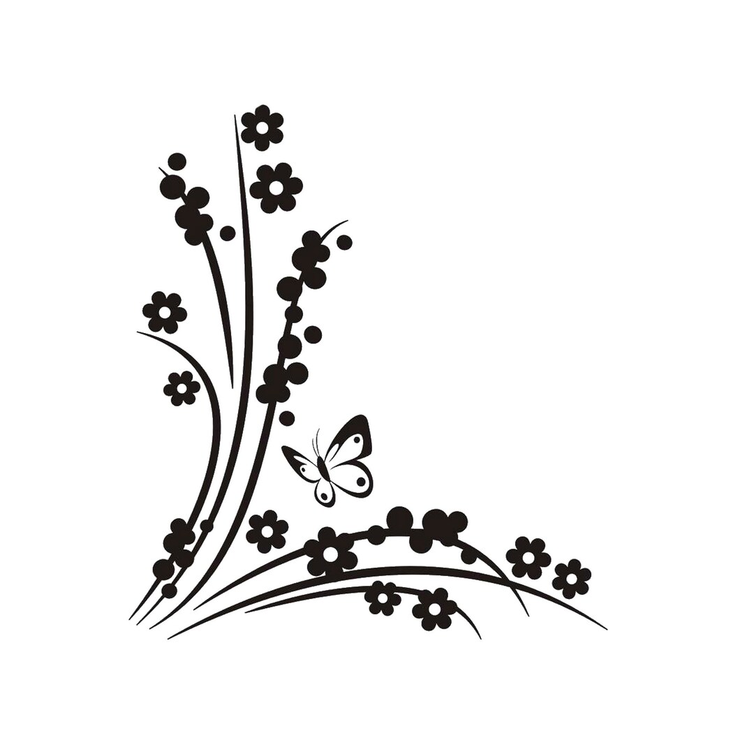 FLOWERY CORNER Reusable Stencil Sizes A5 A4 A3 Romantic Shabby Chic ...