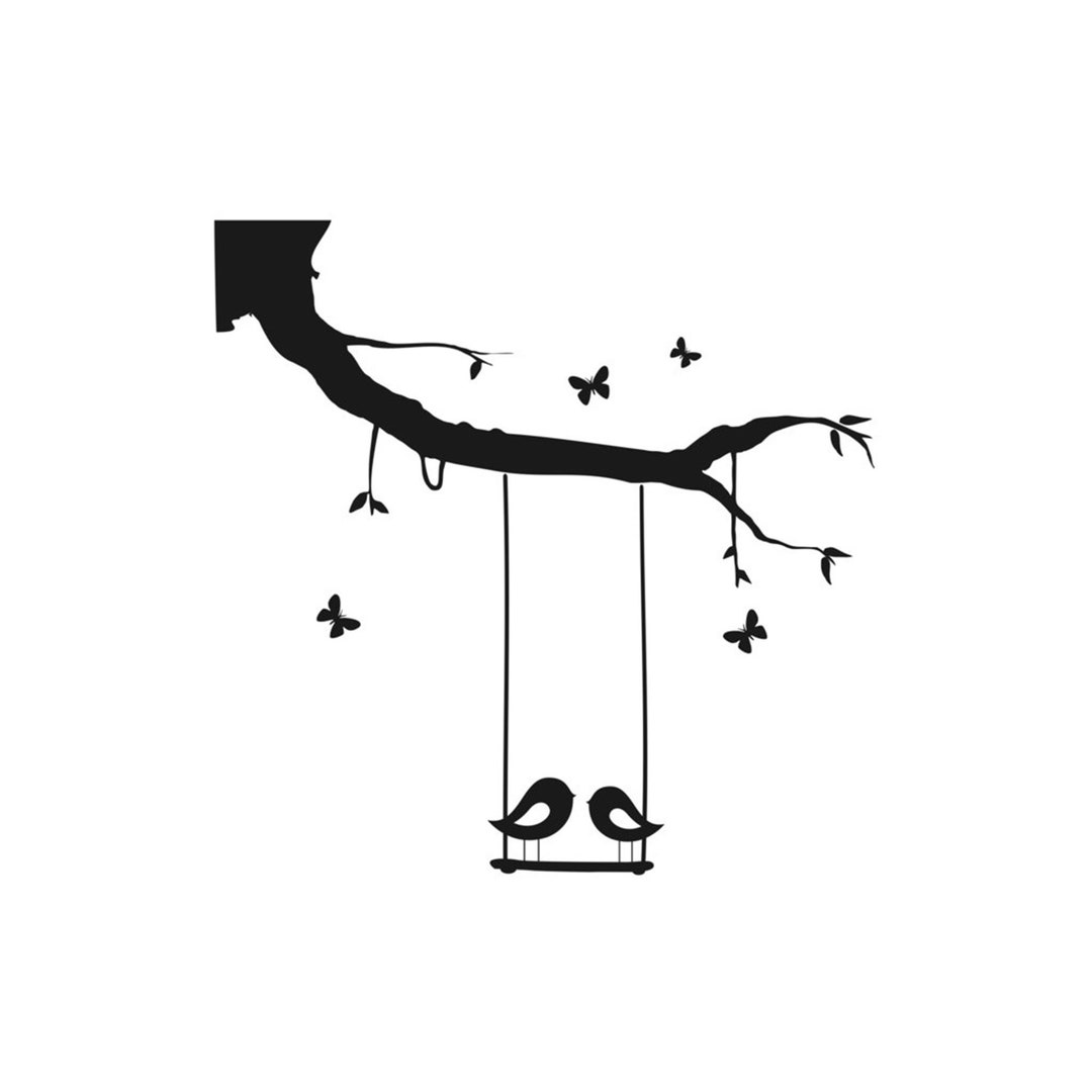 Birds on the Tree Reusable Stencil Sizes A5 A4 A3 Craft Children Room ...