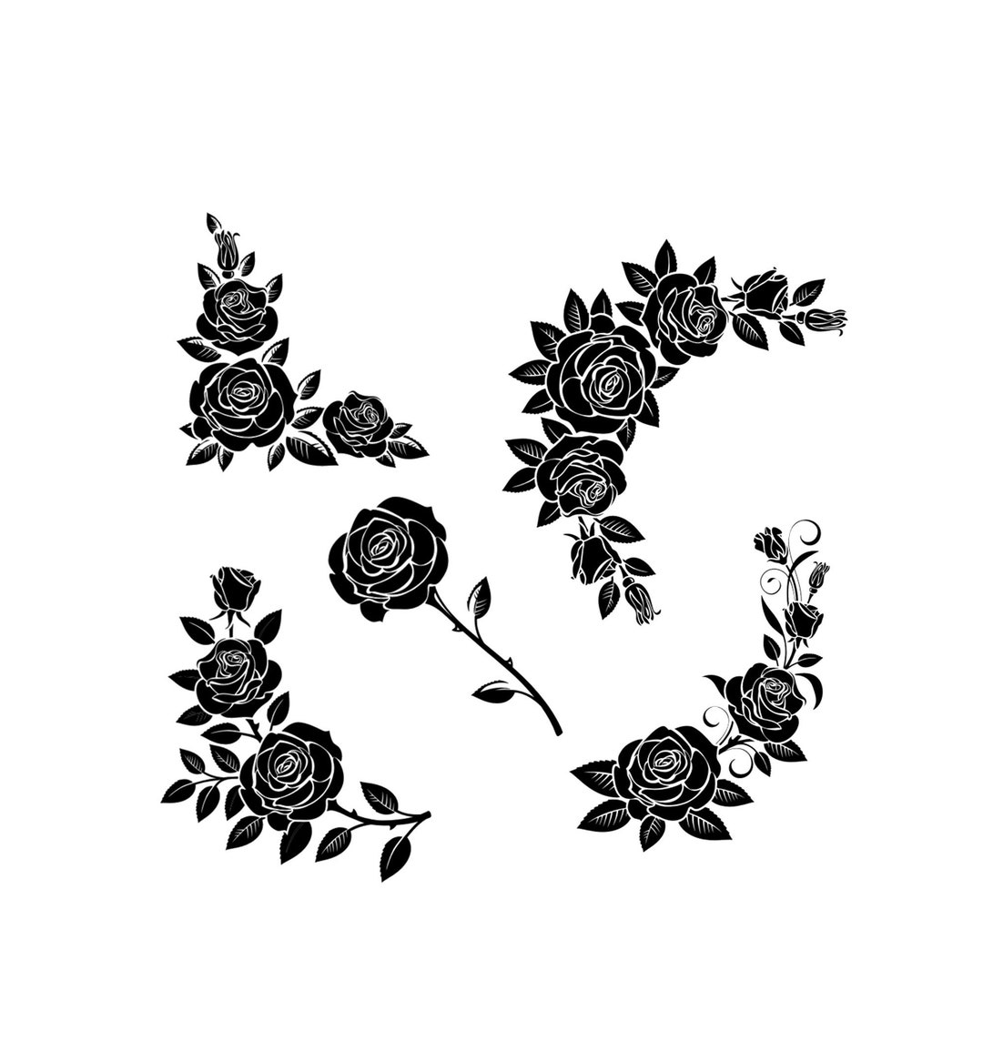 Large Rose Stencil Set - Reusable Mylar or Adhesive Rose7 - Etsy