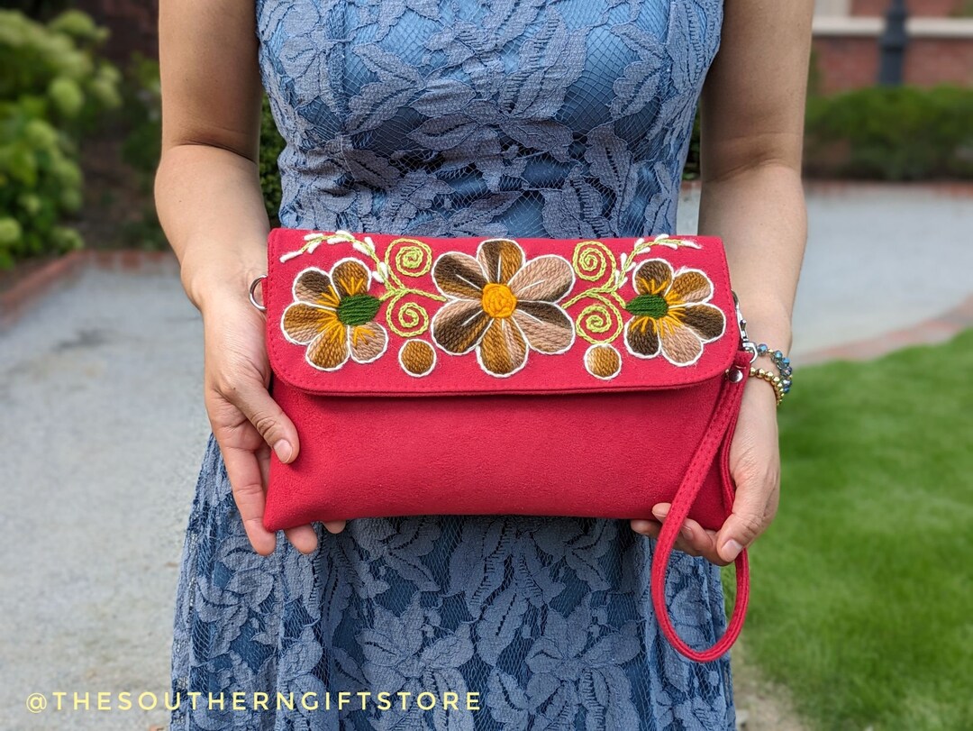 Peruvian Boho Handmade Crossbody Bag - Convertible Purse in Bright Red ...
