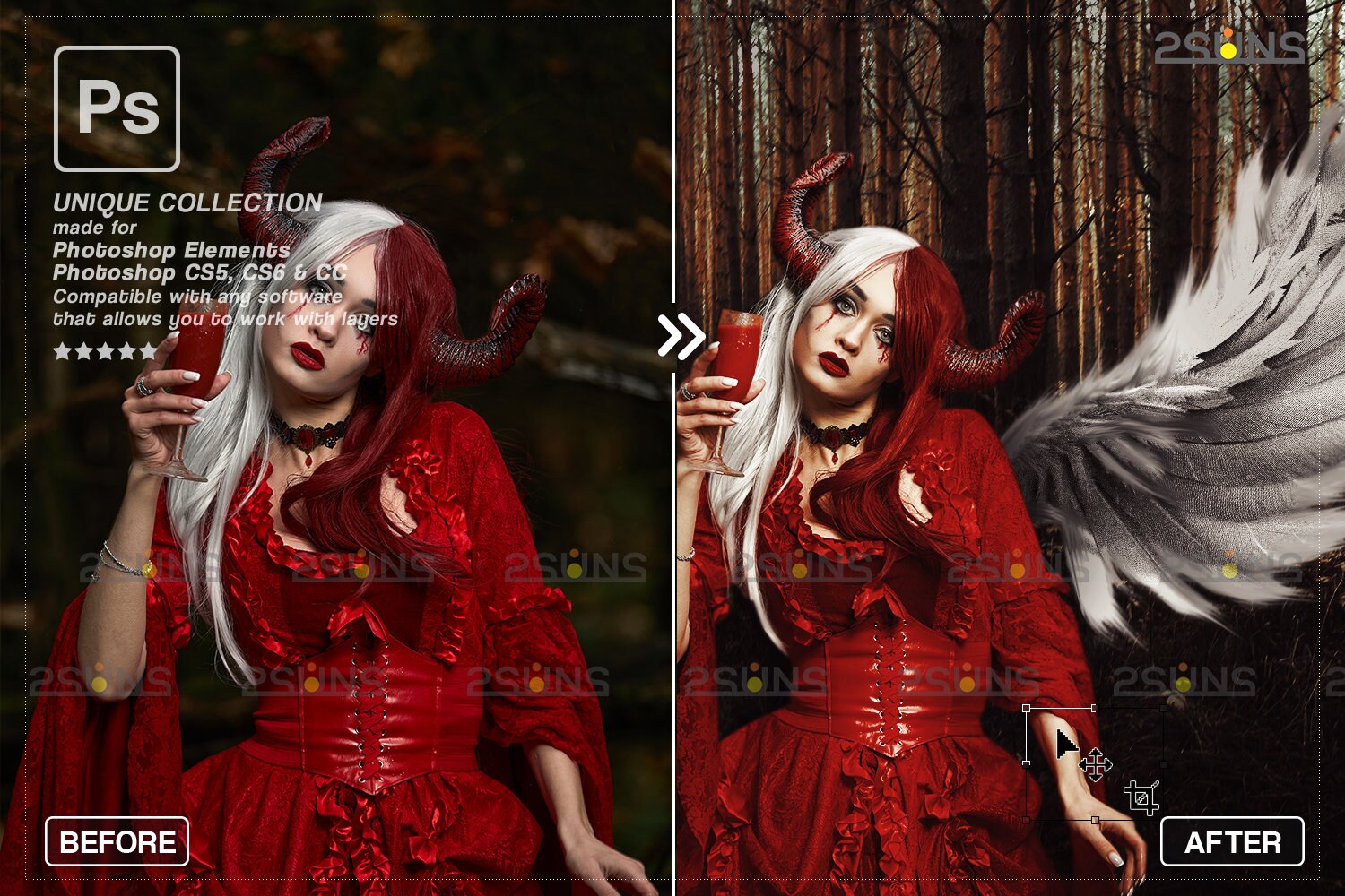 White Digital Angel Wings Overlay Photoshop Overlay - Etsy