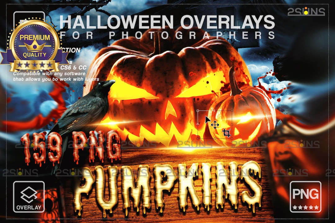Pumpkins MEGA PACK 159 Halloween Overlay, Halloween Photoshop Overlays ...
