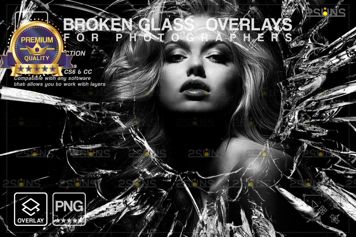 Broken Glass Photo Overlay, Halloween Overlay, Photoshop Overlays ...
