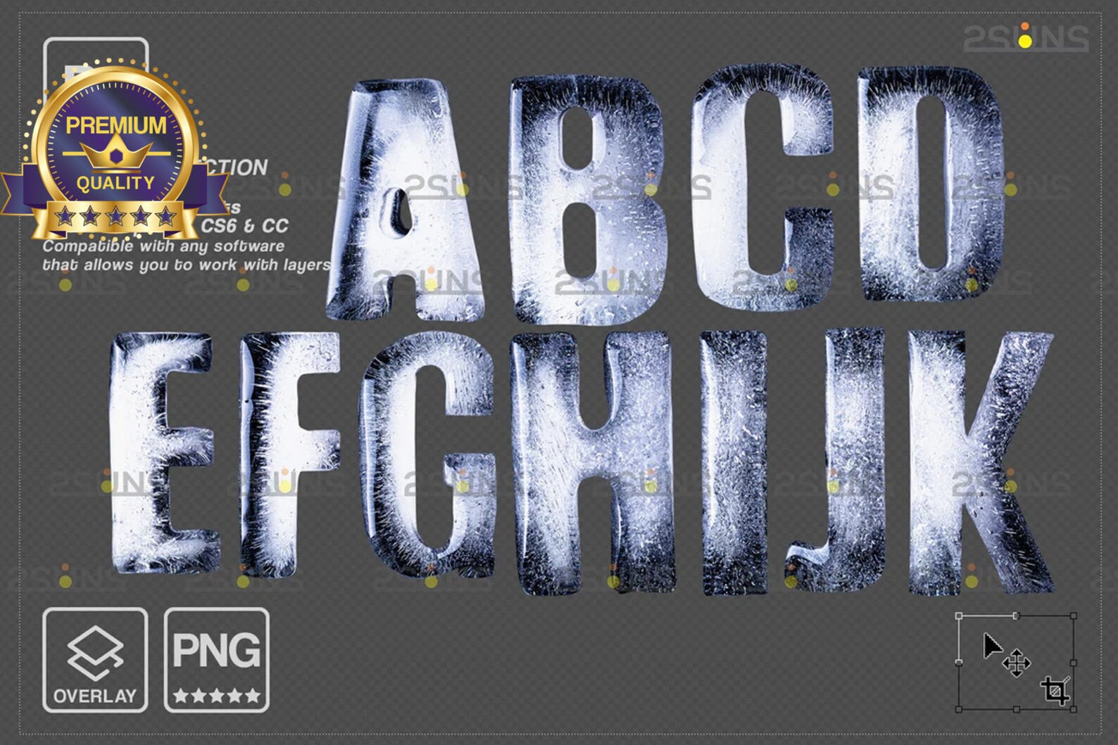 Christmas Ice Font Alphabet Clipart, Letter Ice Overlay, Freezing Font ...