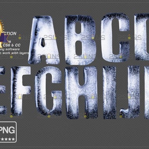 Christmas Ice Font Alphabet Clipart, Letter Ice Overlay, Freezing Font ...