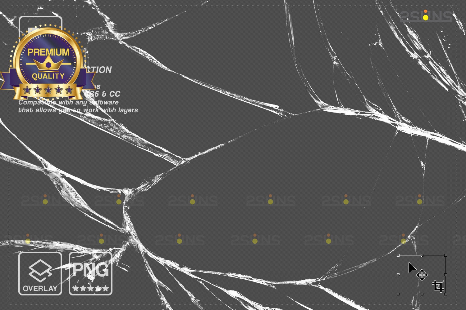 Broken Glass Photo Overlay, Halloween Overlay, Photoshop Overlays ...