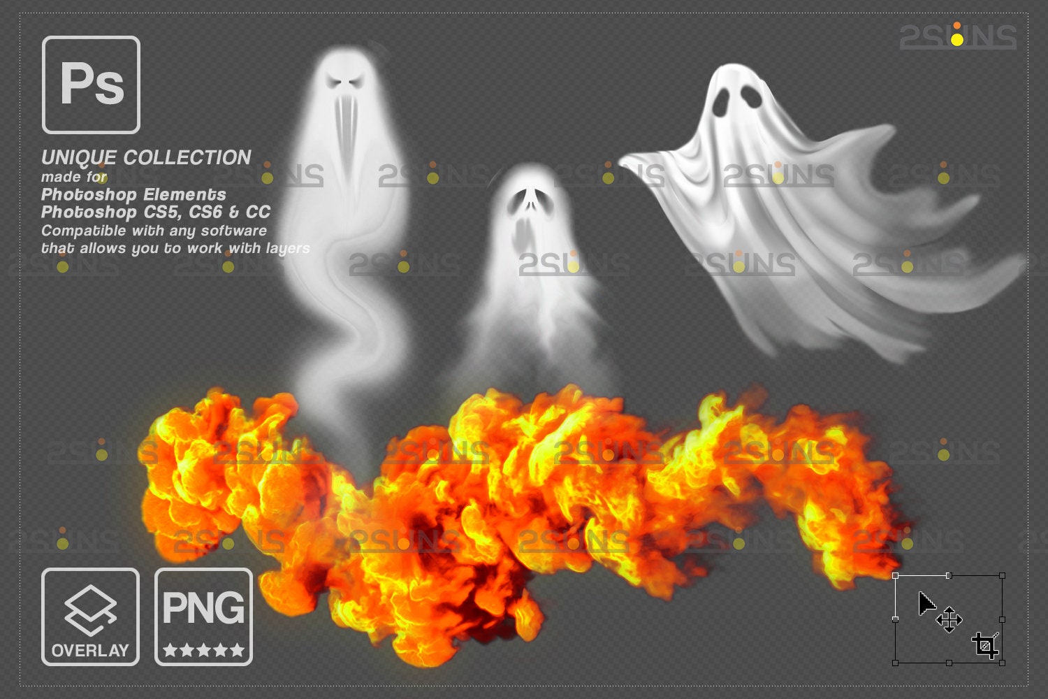 Halloween Overlay Ghost Overlay Photoshop Overlay Skull - Etsy