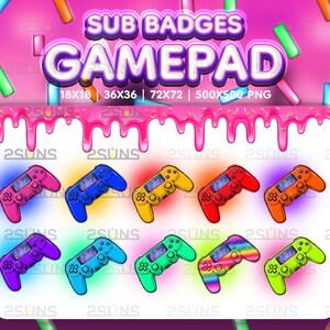 10 Controller Sub Badges, Joystick Bit Badges, Gaming Sub Badges ...