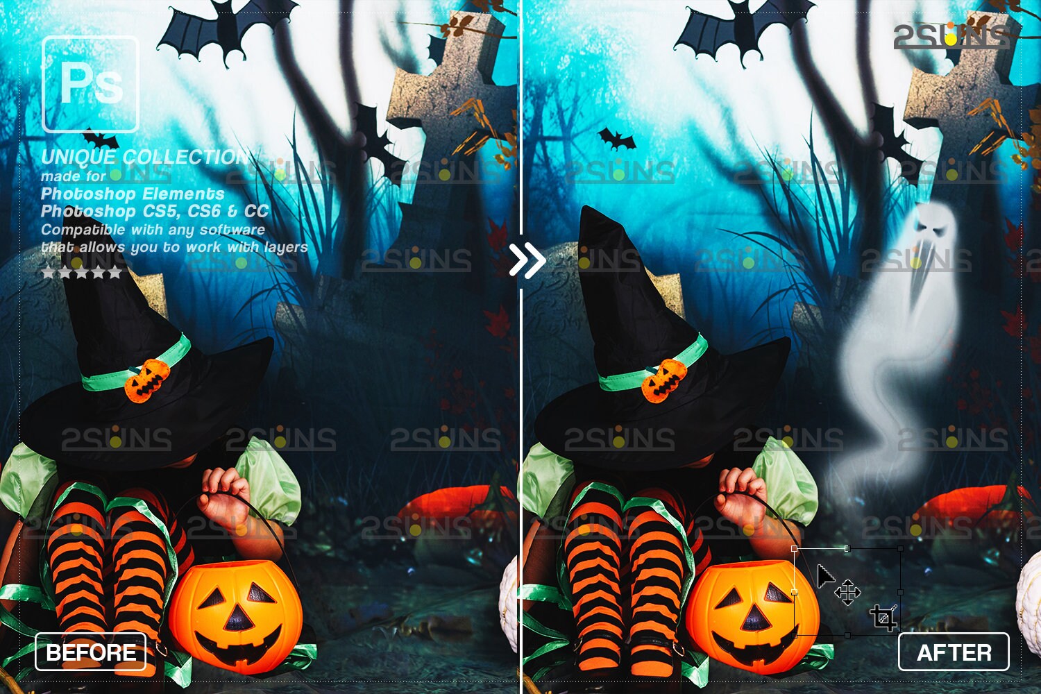 Halloween Overlay Ghost Overlay Photoshop Overlay Skull - Etsy