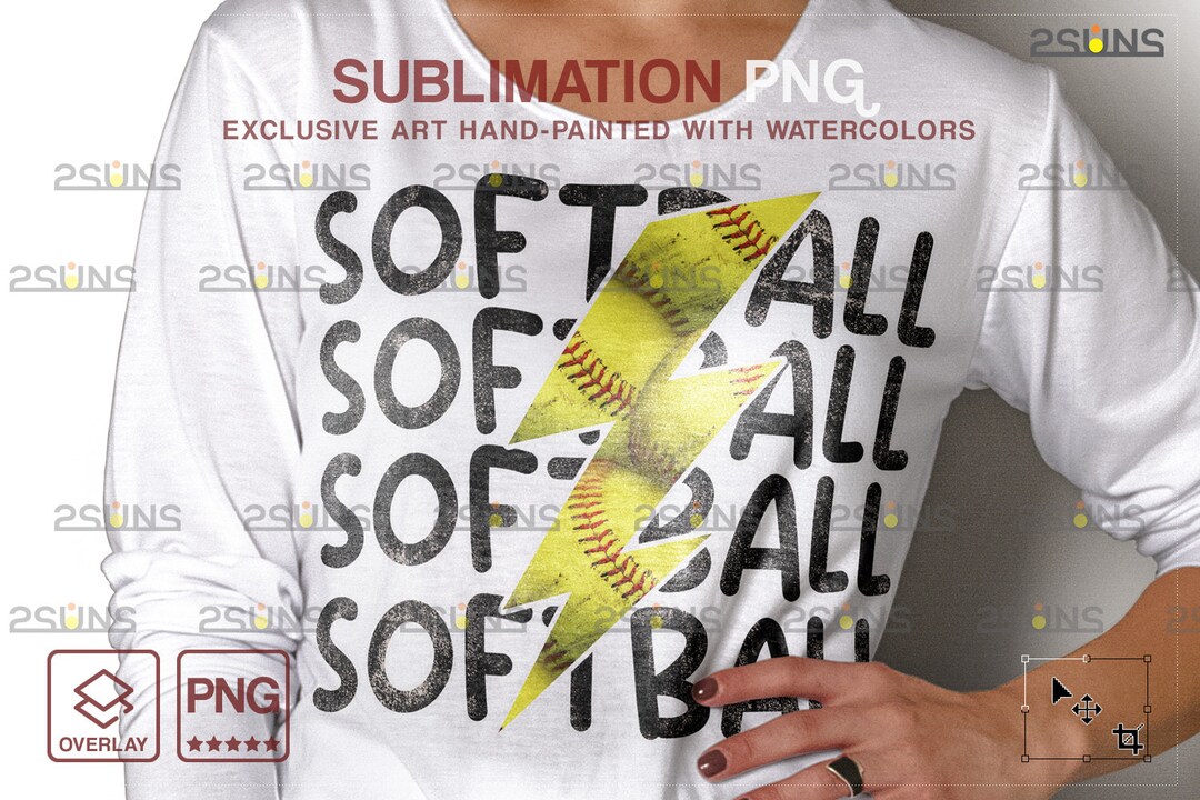 Softball PNG, Sublimation Design, Photo Overlay, Softball Overlay ...