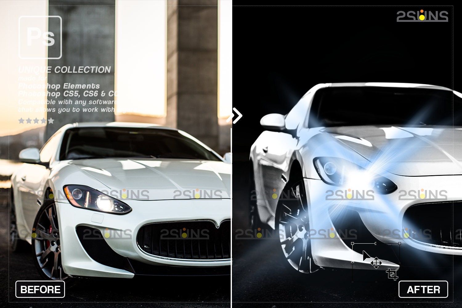 Car Headlights Photo Overlays Photoshop Overlay Stage Light - Etsy