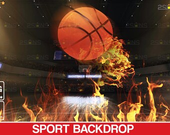 Basketball Backdrop, Sports Digital Background, Photoshop Overlays ...