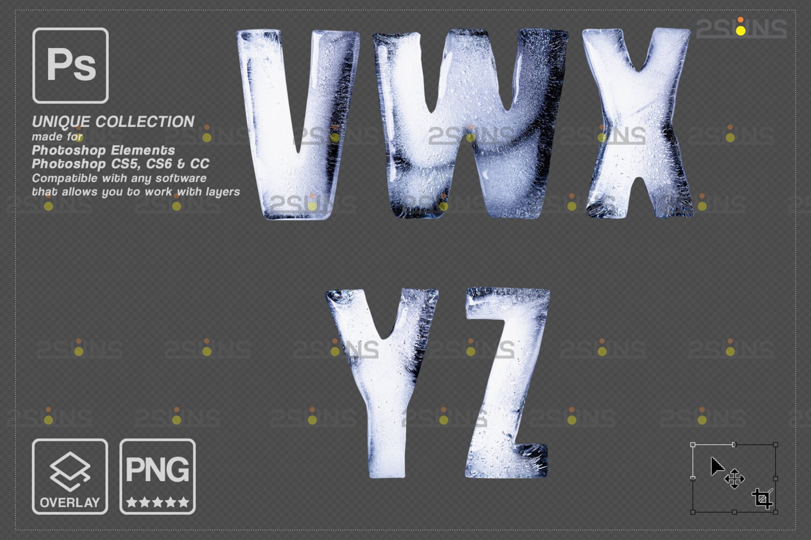 Christmas Ice Font Alphabet Clipart Letter Ice Overlay - Etsy